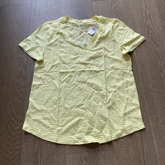 LOFT | Tops | Loft Heavy Cotton Slub Striped Tee | Poshmark